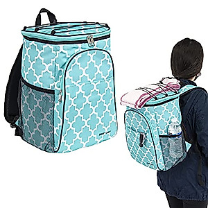 dbest products Ultra Compact Cooler Smart Cart Backpack Insulated Beach Bag Picnic Hiking Camping Leakproof Lunch Box for Women, Moroccan Tile