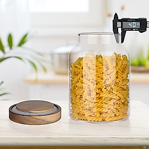 Yangbaga 2PCS Large Glass Storage jar with Lid，86 OZ Airtight Glass Food Canister Container for Kitchen Countertops BPA-Free Grain Dispenser Container for Flour/Pet Snacks/Egg/Coffee/Candy