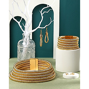 Hicarer 5 Pieces African Jewelry for Women, African Statement Choker Layered Collar Necklace Tribal Style Earrings Bracelet Faux Nose Rings Nose Cuffs Hoop African Jewelry for Ladies(Gold)