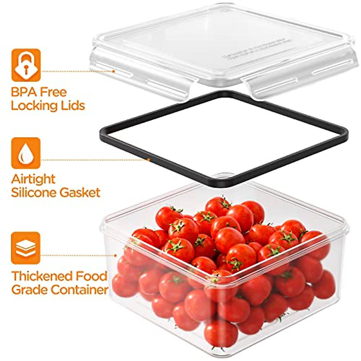 HOMETALL 40 PCS Food Storage Containers with Lids Airtight, 100% Leakproof Plastic Meal-Prep Containers Reusable(20 Containers & 20 Lids),Microwave and Dishwasher Safe, Includes Labels & Pen