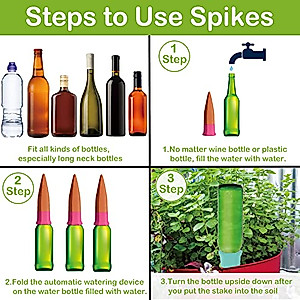 10 Pack Plant Watering Devices, DeeCoo Self Watering Spikes, Plant Waterer Self Watering Terracotta Spikes Automatically Water Your Indoor and Outdoor Plants While On Vacation