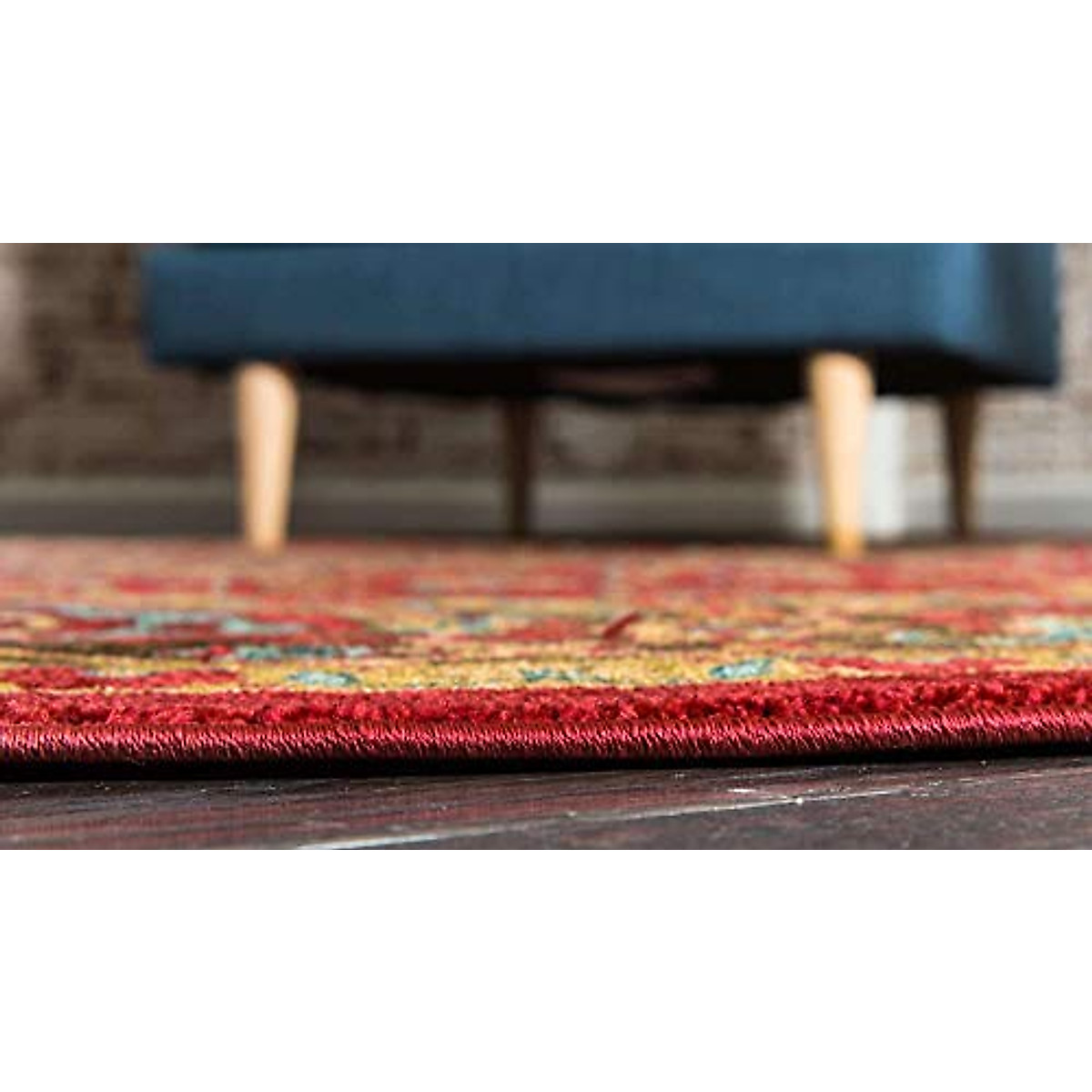 Unique Loom Sahand Collection Traditional Geometric Classic Red Round Rug (8' 0 x 8' 0)