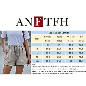 ANFTFH Women Casual Solid Color Shorts Loose Elastic Waist Pants Summer Vacation Black L