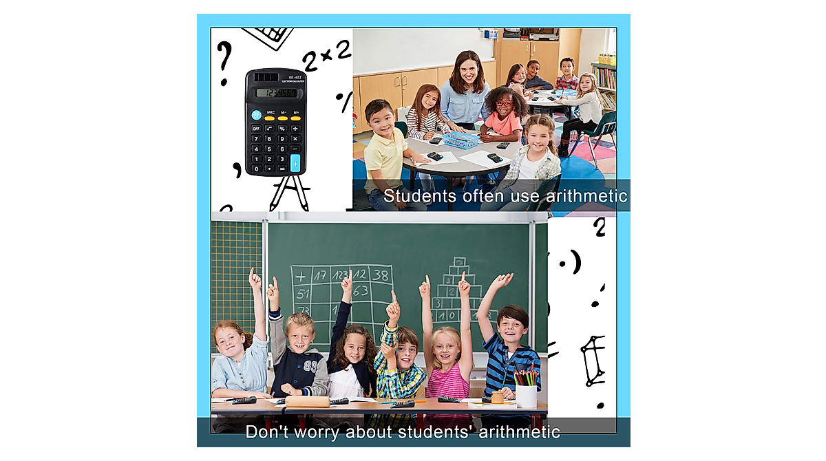 12 Pack Mini Pocket Calculators with 8-Digit Display for Office & School