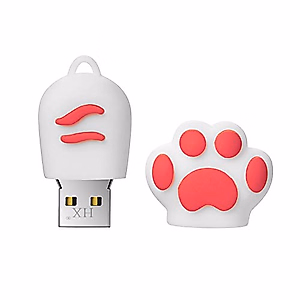 USB Flash Drives, 8GB / 16GB / 32GB / 64GB Waterproof USB 2.0 USB Memory Stick Data Storage Pendrive Thumb Drives (32GB, White Paw)