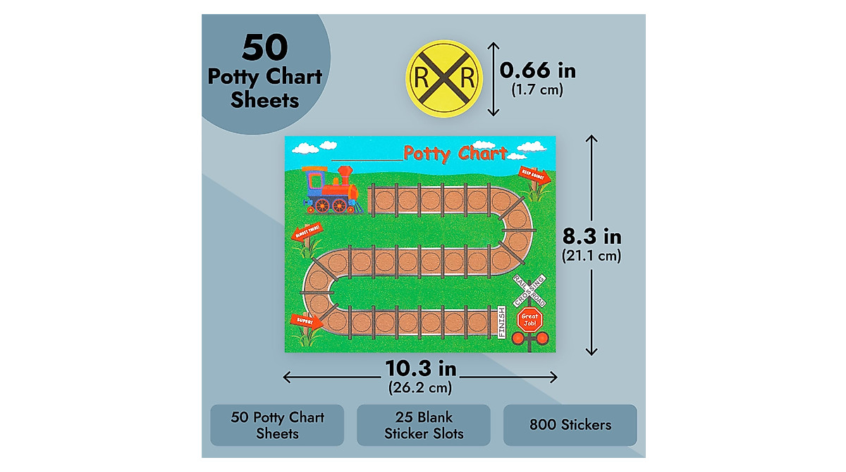 BLUE PANDA Potty Training Chart - 50 Sheets & 800 Stickers