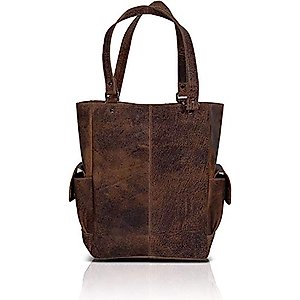 KomalC Genuine Soft Chicago Buff Leather Tote Bag Elegant Shopper Shoulder BagSALE (Grace)