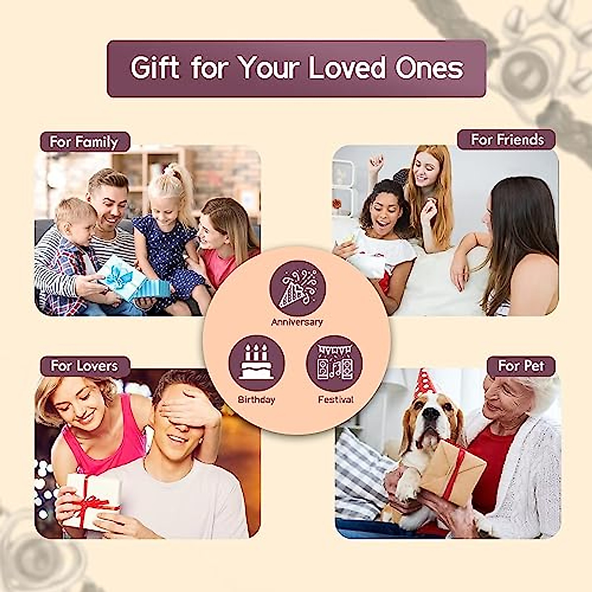 SpecialOnly Custom Bracelet with Picture Inside, 3 Styles Photo Bracelet Customized Picture, Adjustable Rope Projection Bracelet, Memorial Gift for Women/Men/Family/Couple/Friend/Pet