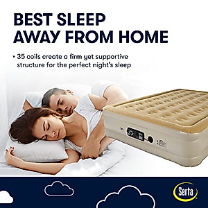 Serta Raised Air Mattress with Never Flat Pump | Size: Queen 18" | Luxury Inflatable Mattress - Built in Air Pump to Ensure a Good Night’s Rest | Heavy Duty Blow Up Mattress with Self Inflating Pump