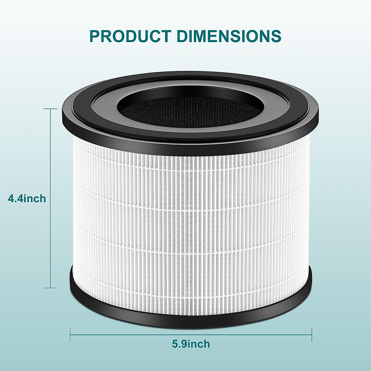 AP-S0610L Air Filter Replacement Compatible with Mooka AP-S0610L Replacement Filter, 3-IN-1 AP-S0610L Filter and High-Efficiency Activated Carbon filter, 2 Pack