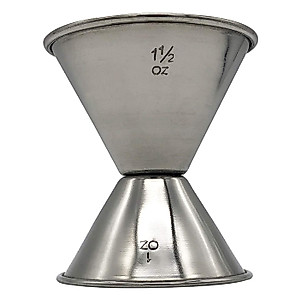 Hudson & Lane Stainless Steel Cocktail Barware Double Measuring Jigger 1 oz x 1.5 oz
