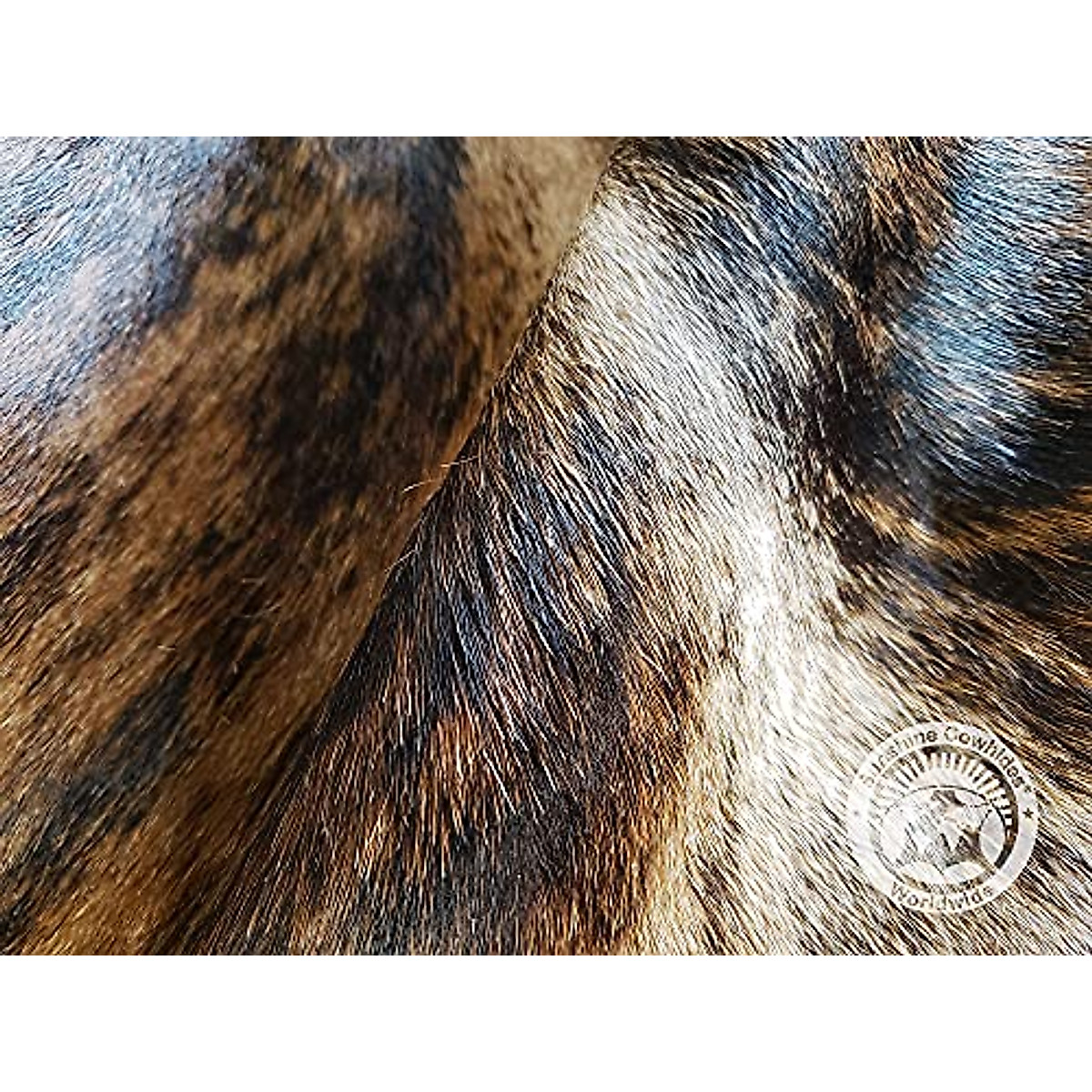 Genuine Brindle Cowhide Rug Large Size 6 x 7-8 ft. 180 x 240 cm