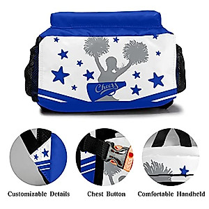WOWPersonalTailor Cheers Blue Cheerleader Shoulder Backpack Waterproof Travel Bag for Family Friends Gifts
