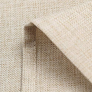 Hiasan Faux Linen Rectangle Tablecloth - Wrinkle and Stain Resistant Washable Table Cloth for Kitchen Dining Room Holiday Table Cover for Party Dinner, Beige, 54 x 80 Inch