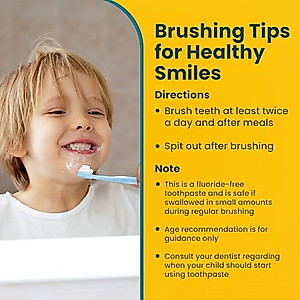 Pearlie White All Natural Fluoride Free Kids Toothpaste 1.58oz/45gm | Extra Gentle Enamel Safe Toothpaste | Helps Fight Against Plaque Formation | Under 30 RDA | Natural Strawberry Flavor