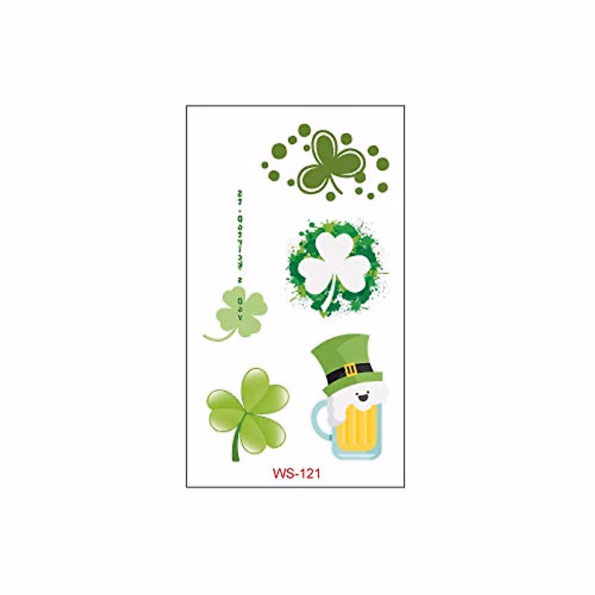 St. Patrick's Day Tattoos 120 pcs Temporary Shamrock Tattoos 20 Set for St. Paddy's day Irish Tattoo Sticker Clover Tattoos Parade Party Favors Decorations