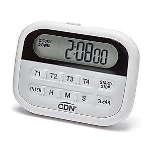 CDN 4-Event Clock Digital Timer, White