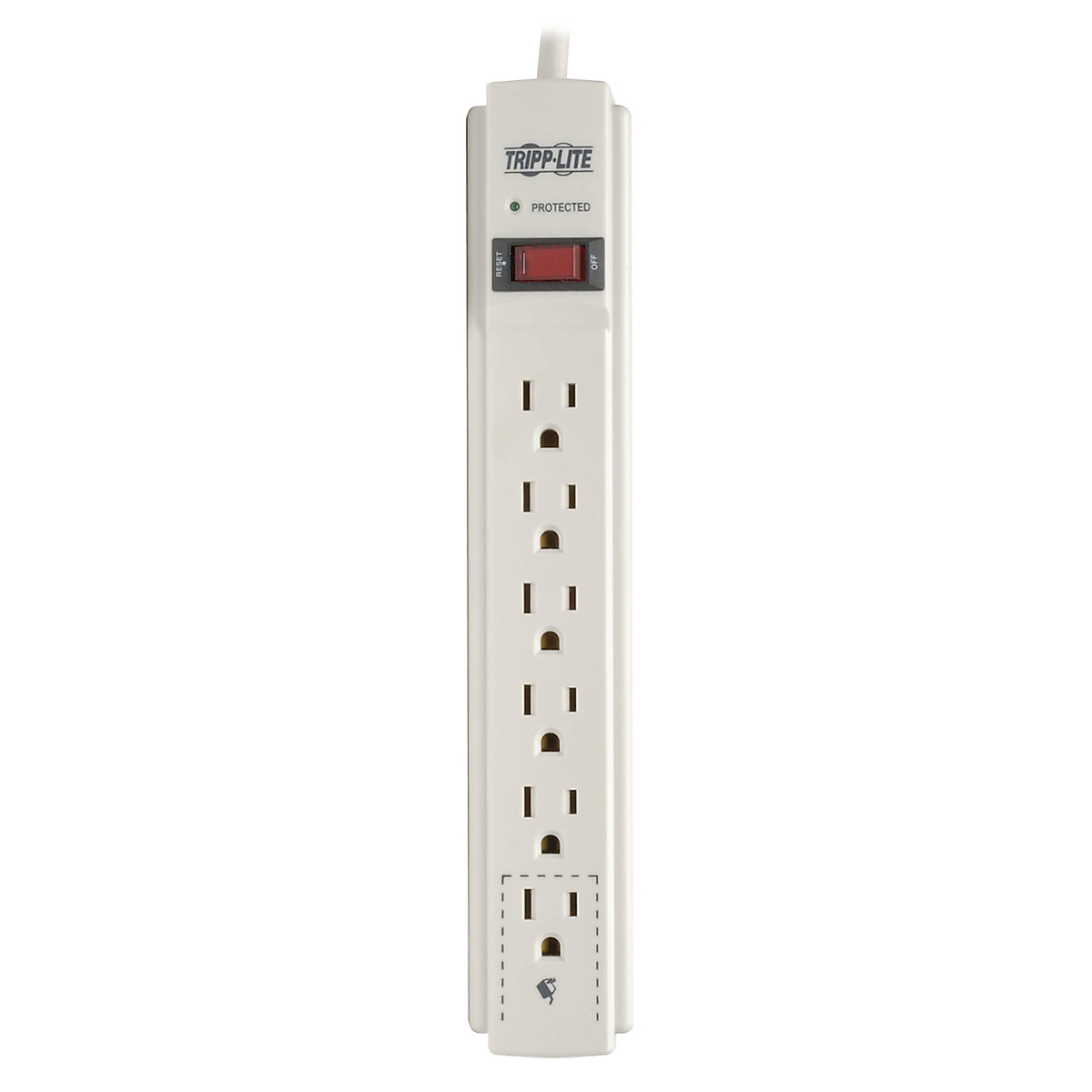 Tripp Lite 6 Outlet Surge Protector Power Strip 6ft Cord 790 Joules LED & INSURANCE (TLP606) Gray