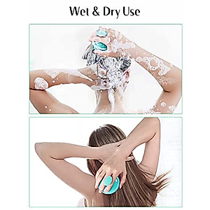 HEETA Hair Shampoo Brush, Scalp Care Hair Brush with Soft Silicone Scalp Massager (Green)