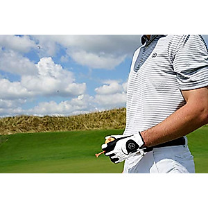 Zero Friction Male Men's Compression-Fit Synthetic Golf Glove (2 Pack), Universal Fit Black/White, One Size (GL00110)