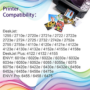 Ubinki Remanufactured HP 67XL Black/Tri-Color Ink Cartridge Replacement for HP 67 Ink 67 XL for HP Envy 6000 6455e Envy Pro 6455 6458 6475 DeskJet 1255 2752e 2755 4100 4110 4152e 4155e Printer