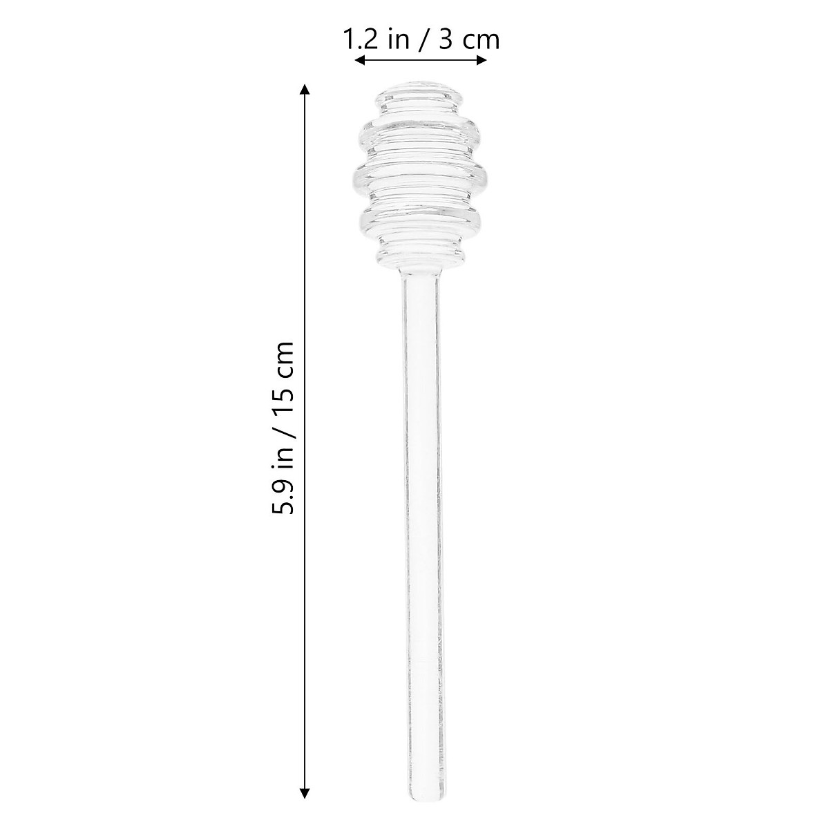 Tofficu 3Pcs Glass Honey Dipper Sticks, Clear Honey and Syrup Dippers, Reusable Honey Stirrer Stick Honey Jam Syrup Stirring Wand for Honey Jar Dispense Pot Jar Containers