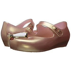 Mini Melissa Kids' Mini Ultragirl Beauty and the Beast Mary Jane Flat,Metallic/Pink,5 Regular US Toddler