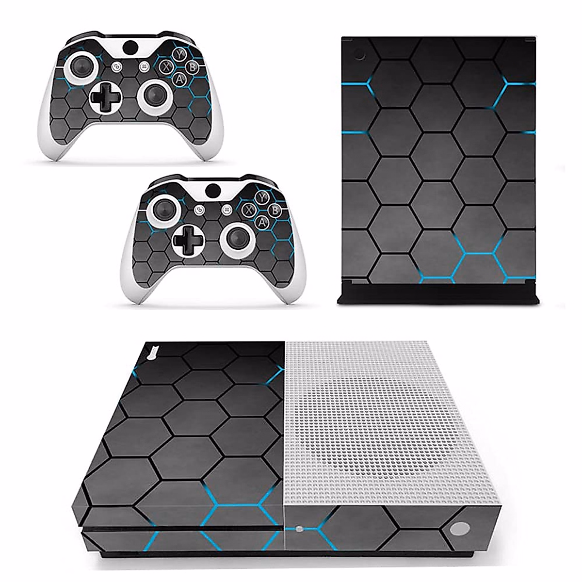 FOTTCZ Vinyl Skin for Xbox One Slim Console & Controllers Only, Sticker Decorate and Protect Equipment Surface, Gray Green Nest