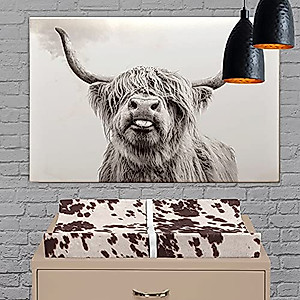 Western Cowboy Changing Pad Cover Super Soft Brown Cowhide