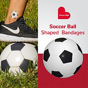 BioSwiss Bandages, Soccer Ball Shaped Self Adhesive Bandage, Latex Free Sterile Wound Care, Fun First Aid Kit Supplies for Kids, 24 Count