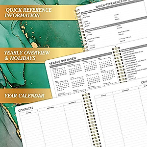Planner 2023-2024 - Jul.2023 - Jun.2024, 2023-2024 Planner, Academic Planner 2023-2024, 2023-2024 Planner Weekly & Monthly with Tabs, 8" x 10", Flexible Cover, Thick Paper, Twin-Wire Binding, Perfect Daily Organizer - Black-Green Gilding