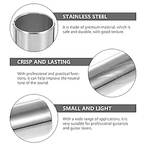 2 Pcs Guitar Slider Banjo Accessories Firm Guitar Slide Metal Slide Guitar Finger Slide Professional Guitar Slide Standard Guitar Slide Guitar Bar Stainless Steel Major Slide Rail