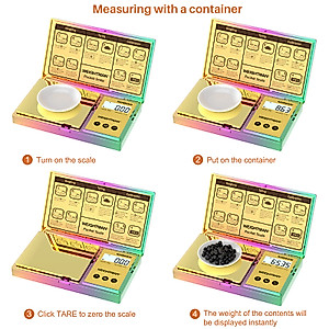 WEIGHTMAN Shiny Digital Gram Scale 200g x 0.01, Chrome Rainbow Mini Scale for Food Ounces and Grams, Iridescent Plating Pocket Scale, Small Jewelry Scale, Travel Scale, Backlit LCD, 6 Units