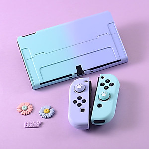 UYIYE Case for Nintendo Switch OLED 2021, [Gradient series] TPU Grip Protective Cover Accessories Compatible with Nintendo Switch OLED 7 Inch and Joy-Con Controller (blue-violet)