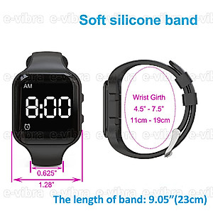 e-vibra Vibrating Alarm Watch, Potty Training Watch Water Resistant Medical Reminder Watch with Timer (Light Blue)