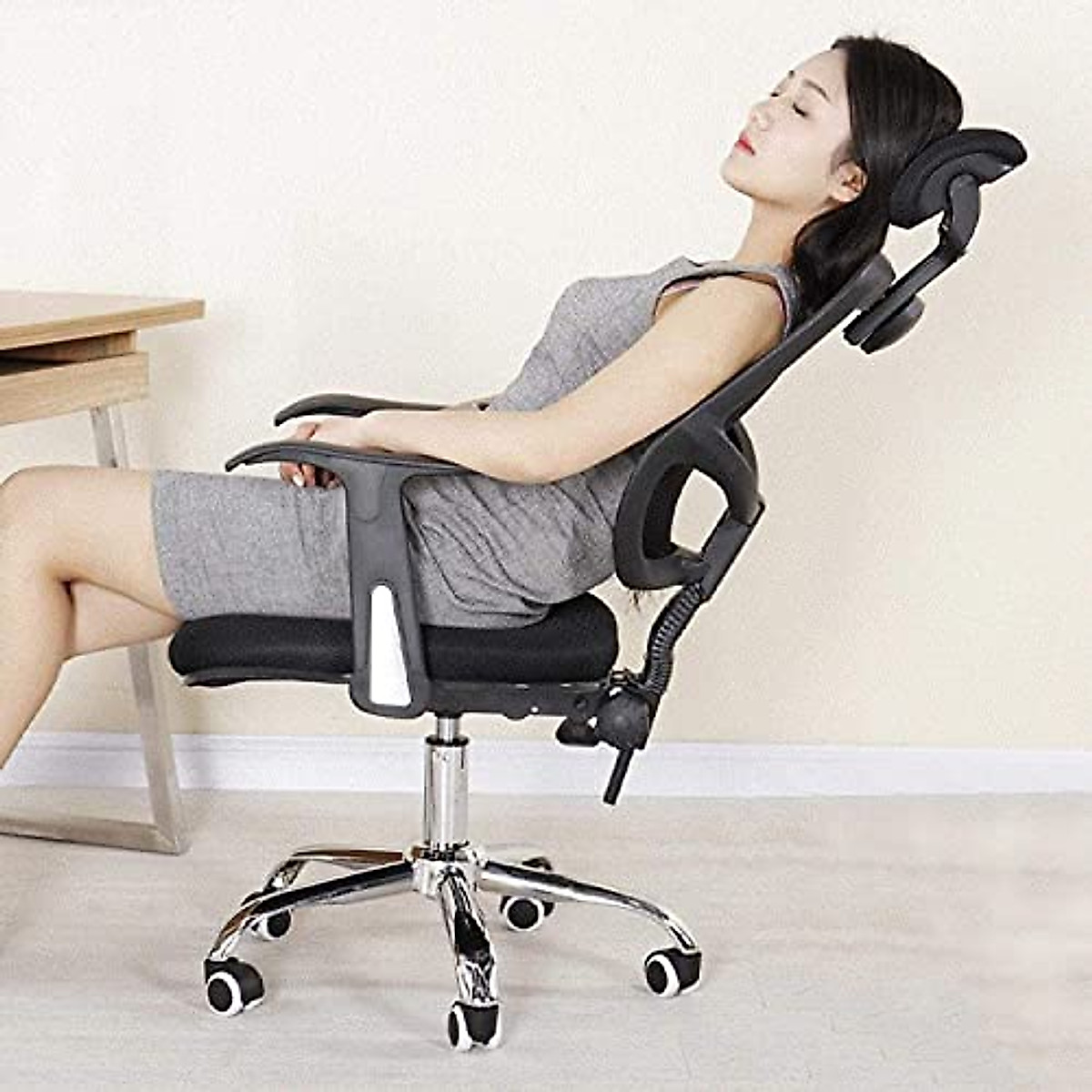 MayNuo Chair Lifting Swivel Chair Office Desk Chair Mesh Backrest Ergonomic Computer Chair Leisure Chair Cushion Chair Game Chair/Blue