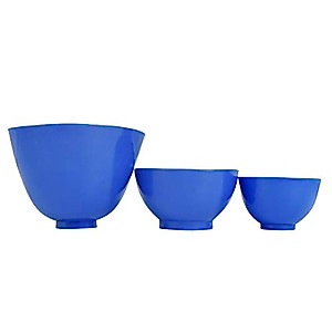3Pcs Flexible Rubber Mixing Bowls,Dental Rubber Plastic Spatulas for Alginate and Plaster Materials