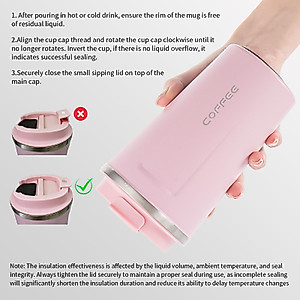 Stainless Steel Vacuum Insulated Travel Coffee Mug, Led Temperature Display Insulated Tumbler, Leak Proof With Lid Keeps Cold And Warm, Suitable For Coffee, Tea And Beer(Pink)