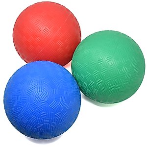 5 Inch Playground Balls, Set of 3 Mini Sports Balls for Soft Play, Rubber Dodge Balls for Indoor and Outdoor Use, Inflated Bouncy Easy Grip for Kids and Toddlers