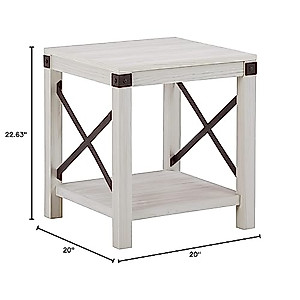 Signature Design by Ashley Bayflynn Modern Farmhouse End Table, Whitewash