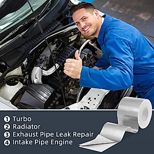 2 Rolls Heat Shield Tape Cool Tapes Aluminum Foil Heat Reflective Adhesive Heat Shield Thermal Barrier Foil Tape Self-Adhesive Heat Resistant Tape for Hose and Auto Use (Silver, 2 Inch x 32.8 ft)