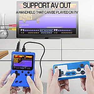 Triyilove Handheld Game Console, Retro Game Console with 500 Classic FC Games 3 Inch Screen 1020mAh Rechargeable Battery Portable Game Console Support TV Connection & 2 Players for Kids Adults (Blue)
