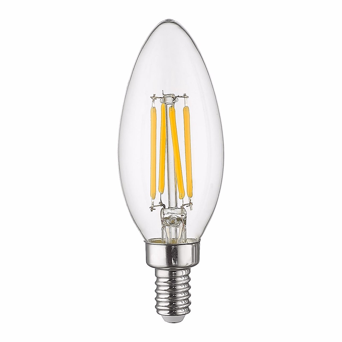 zeyu 6 Pack E12 Dimmable LED Bulb, 4W Edison Light Bulb 25 Watt Equivalent, 2700K Warm White with Clear Glass, C35-LED-4W