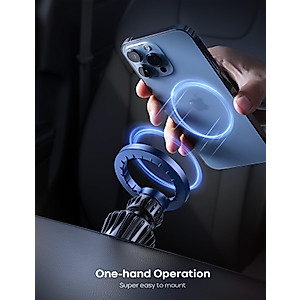 Lamicall Fits MagSafe Car Mount - [20 Super Magnets] Magnetic Car Phone Mount, Air Vent Cell Phone Holder Clip, MagSafe Accessories for iPhone 14 13 12 Pro Max Plus Mini & MagSafe Case & All Phones