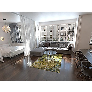 Unique Loom Jardin Collection Colorful, Vibrant, Abstract, Modern Area Rug, 5 x 8 ft, Green/Olive