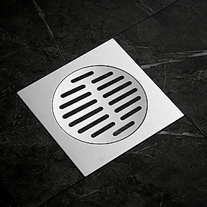 Vonty Stainless Steel Round Floor Drain Cover 6 Inch 14 Holes Silver Tone