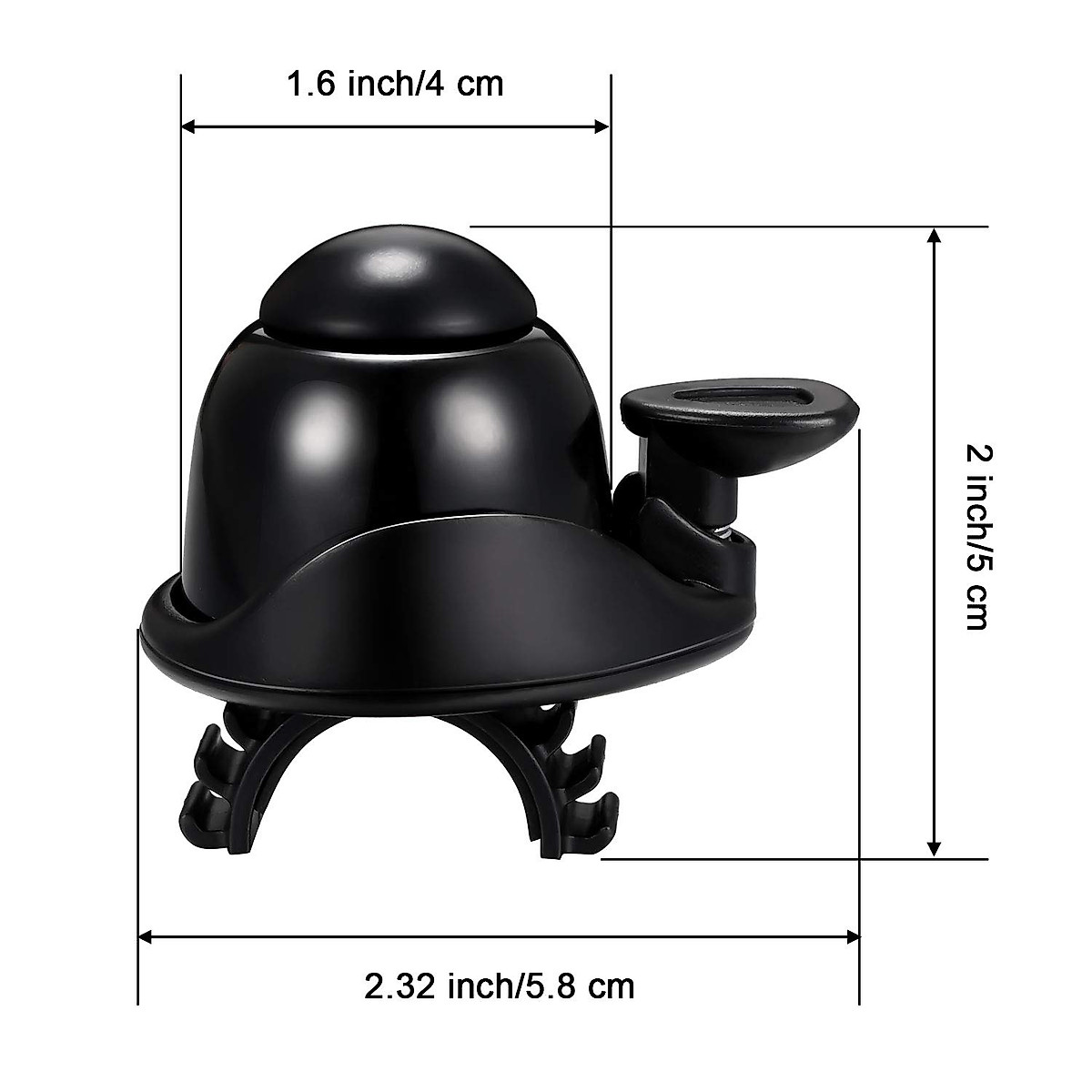 2 Pieces Bike Bell Adjustable Bike Ring Bell Aluminum Bike Ring Bicycle Bell Cycling Ringing Horn with Loud Sound Mini Bicycle Bell for Adults Kids Road Bike Mountain Bike Sports Bike (Black)