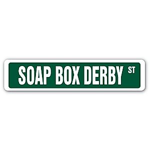 SOAP Box Derby Street Sign Race Racer Competition car Tract | Indoor/Outdoor | 24" Wide
