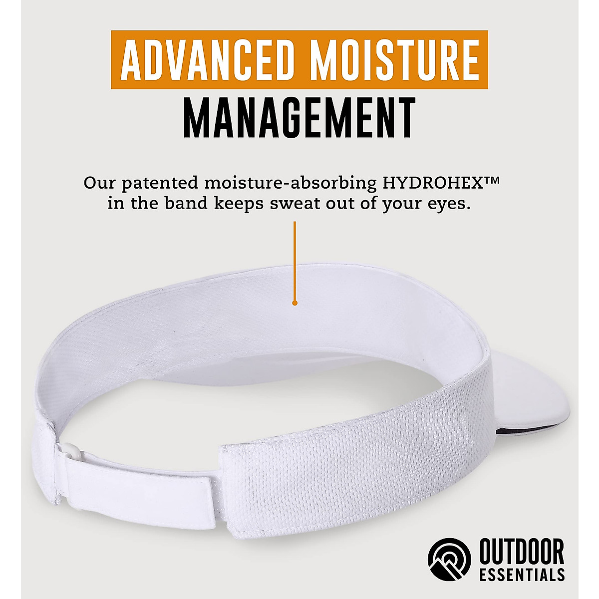 OutdoorEssentials Sun Visor Hat for Women & Men - Womens Visor, Tennis Visor, Golf Visor - Running Visor White - White