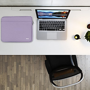 15.6 inch Laptop Sleeve Case, Shockproof Protective Notebook Case with Accessory Pocket, Briefcase Carrying Laptop Sleeve for 15.6" HP, ASUS, Dell, Lenovo, Acer -Lilac Colour